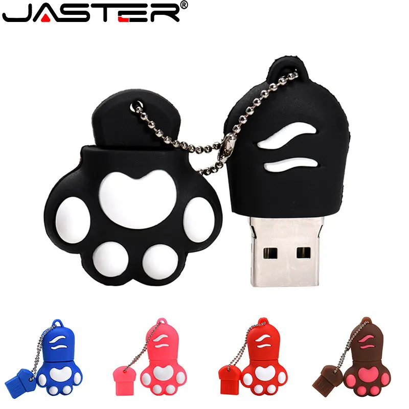 Cartoon-Cat-Paw-Pen-Drive-64GB-Free-Key-Chain-Pendrive-32GB-Red-USB ...