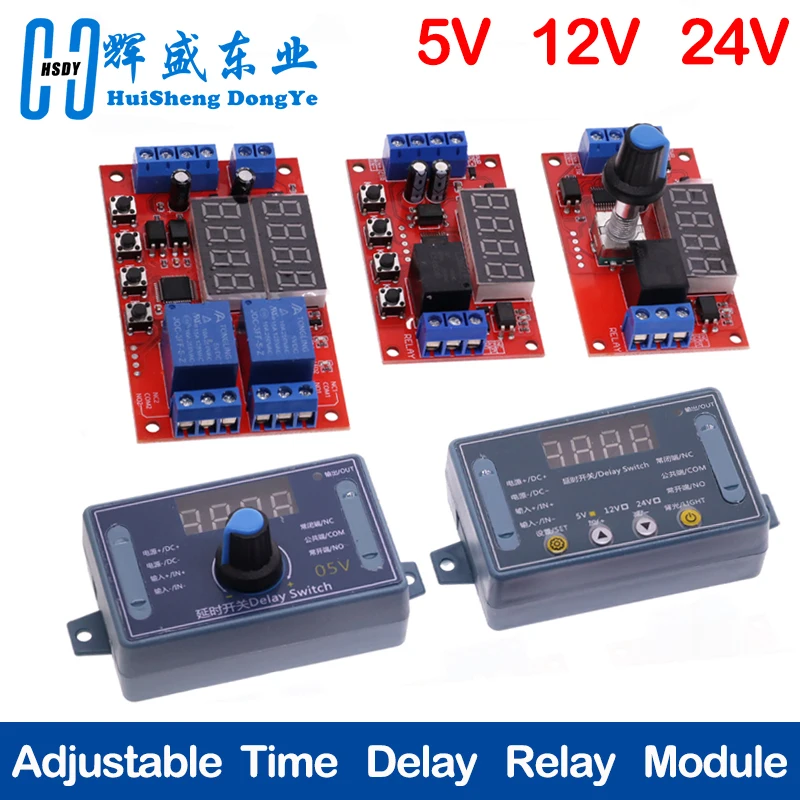 Drok Time Delay Relay 5V 12V 24V Infinite Cycle Delay Time Timer Relay ...
