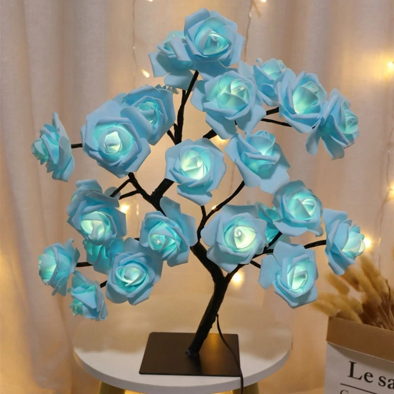 LED-Table-Lamp-Rose-Flower-Tree-USB-Night-Lights-Christmas-Decoration ...