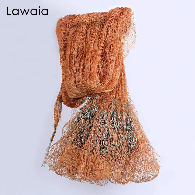 Lawaia Hand Cast Net Traditional Fishing Net Orange Multi-strand ...
