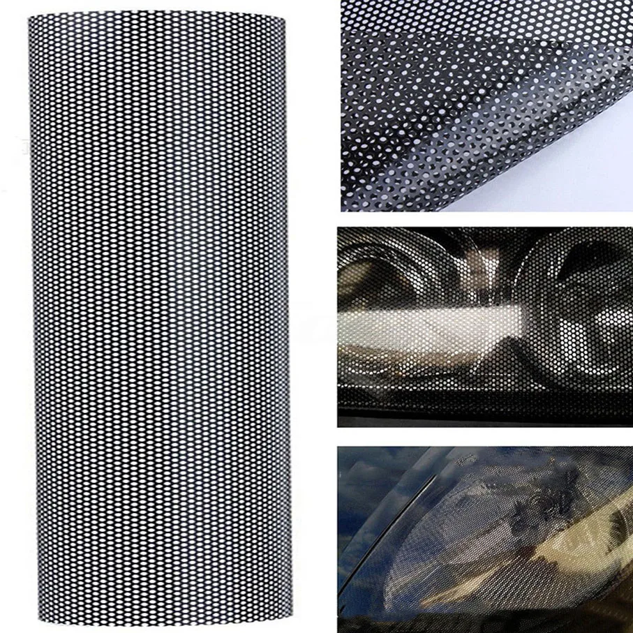 One-Way Perforated Black Car Vinyl Privacy Window Film Adhesive Glass ...