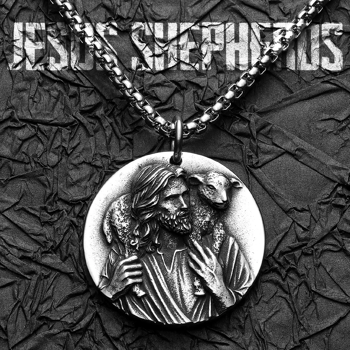 Christian Jesus Shepherd Stainless Steel Men Necklaces Pendants Chain ...