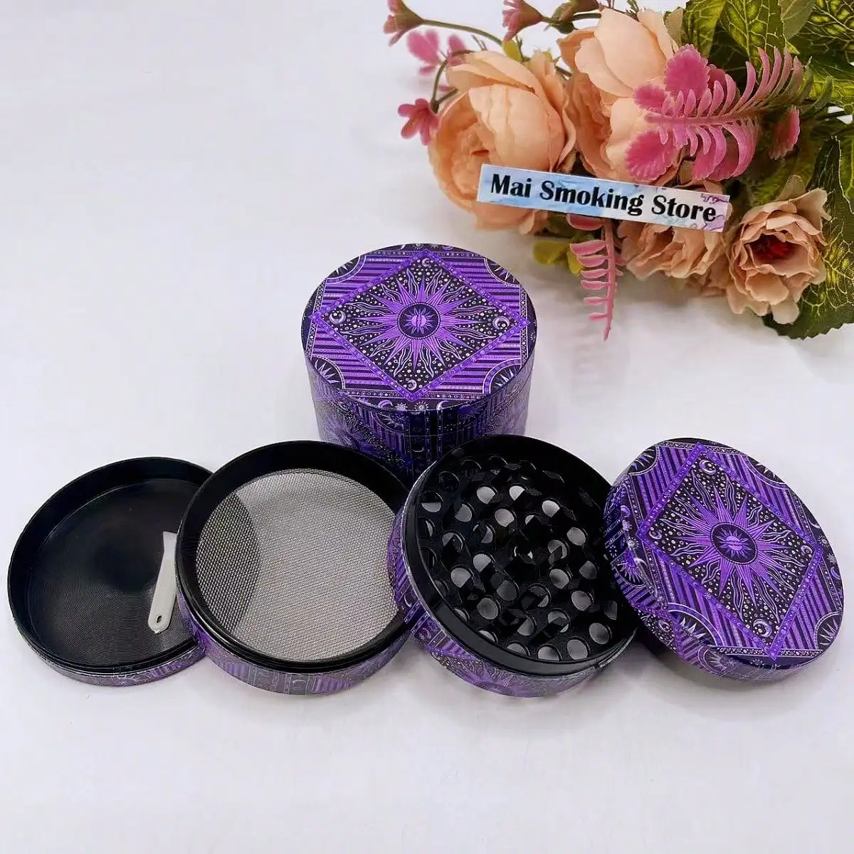 63mm Metal Tobacco Grinder Boho 4-Layers Manual Mill Spice Salt Raw ...