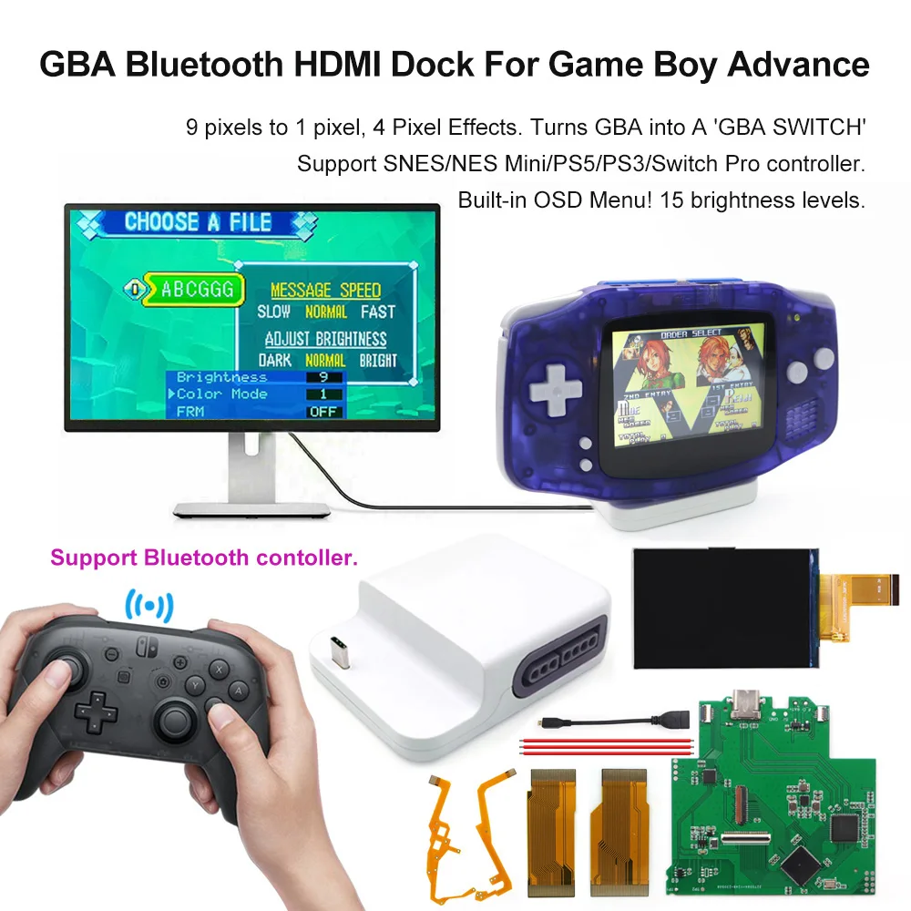 Hispeedido-Kit-de-base-para-Game-Boy-Advance-controlador-inal-mbrico ...