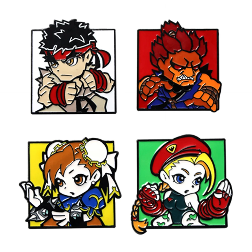 Street-Fighte-Enamel-Pins-RYU-CHUN-LI-Cammy-White-GOUKI-Figure-Badge ...