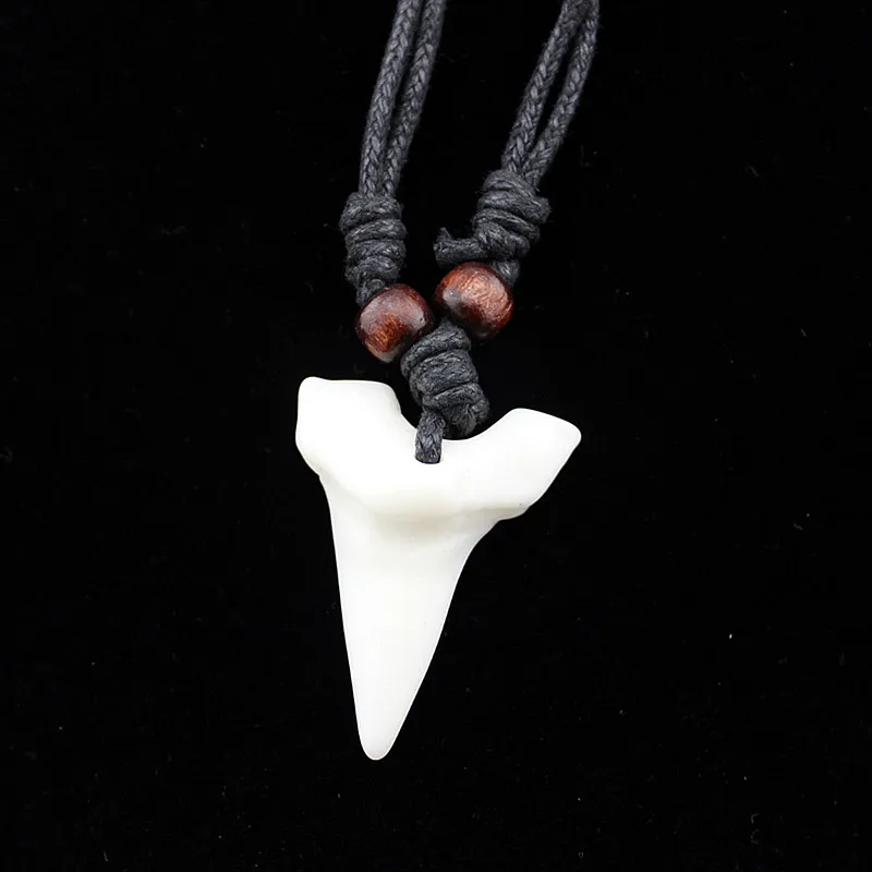 Goth Accessories White Imitation Shark Tooth Necklace For Women ...