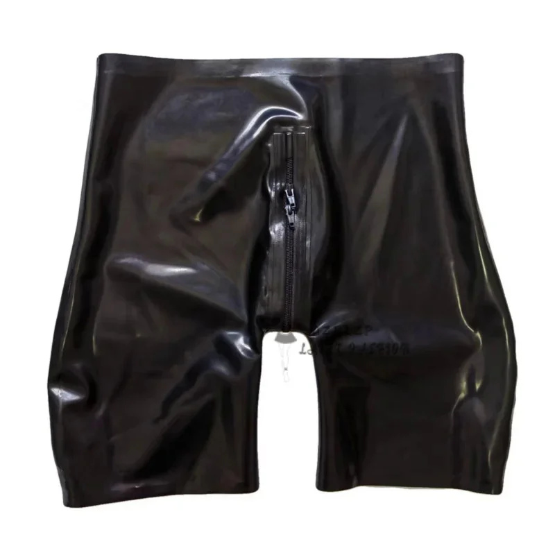 Handmade-Men-Rubber-Trousers-Latex-Shorts-for-Men-with-2-Way-Crotch ...
