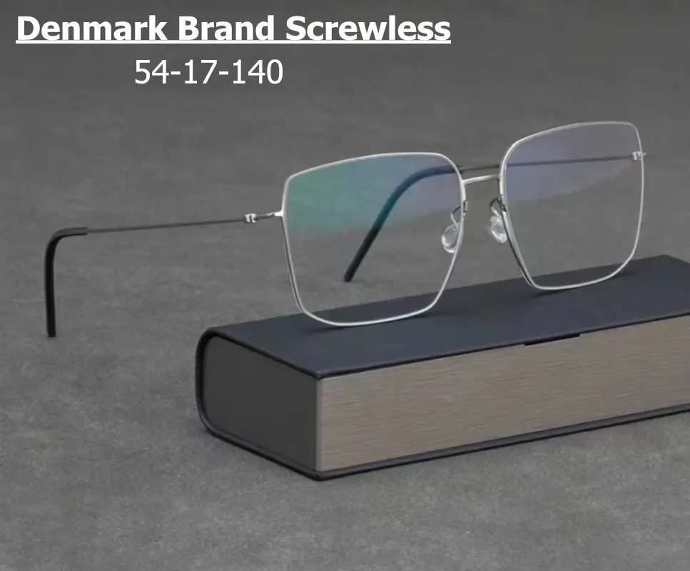 Denmark Brand Pure Titanium Screwless Glasses Frame Men Square ...