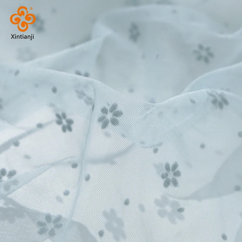 145x100cm-Flower-Flocking-Mesh-Fabric-Bridal-Veil-Tulle-Children-s ...