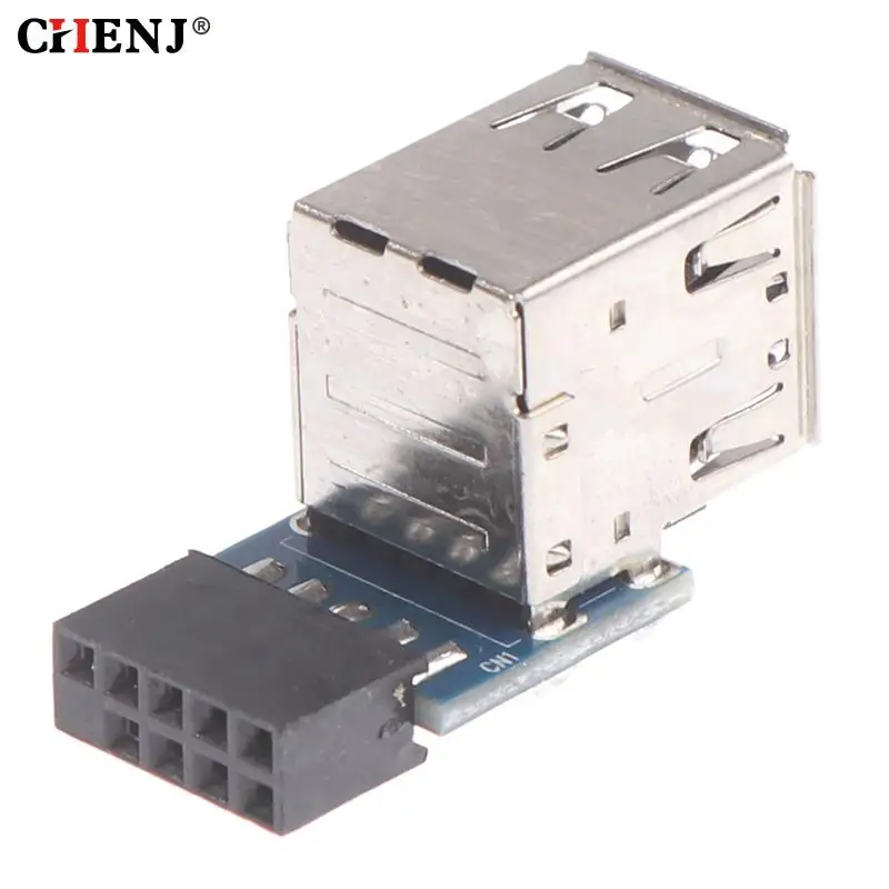 미니 내부 PC USB 2 포트 2.0 9 핀 암 2 포트 A 암 어댑터 컨버터 마더 보드 PCB 보드 카드 익스텐더|컴퓨터 ...