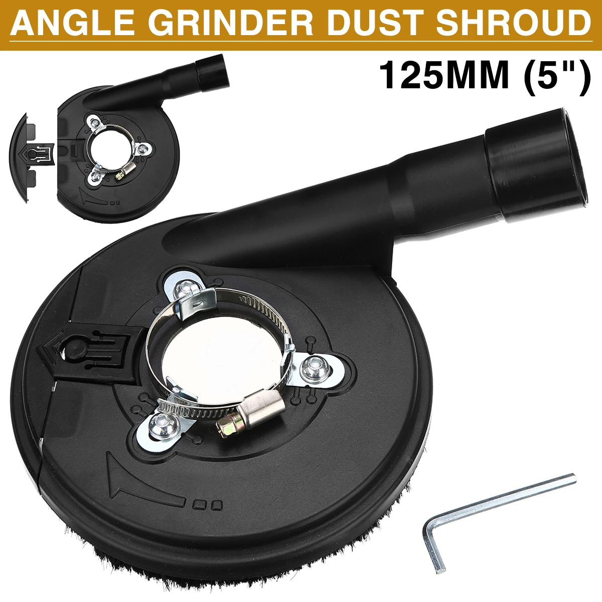 Grinder-Dust-Black-Cover-125mm-5-Inch-Dust-Shroud-Suction-Hood-For ...