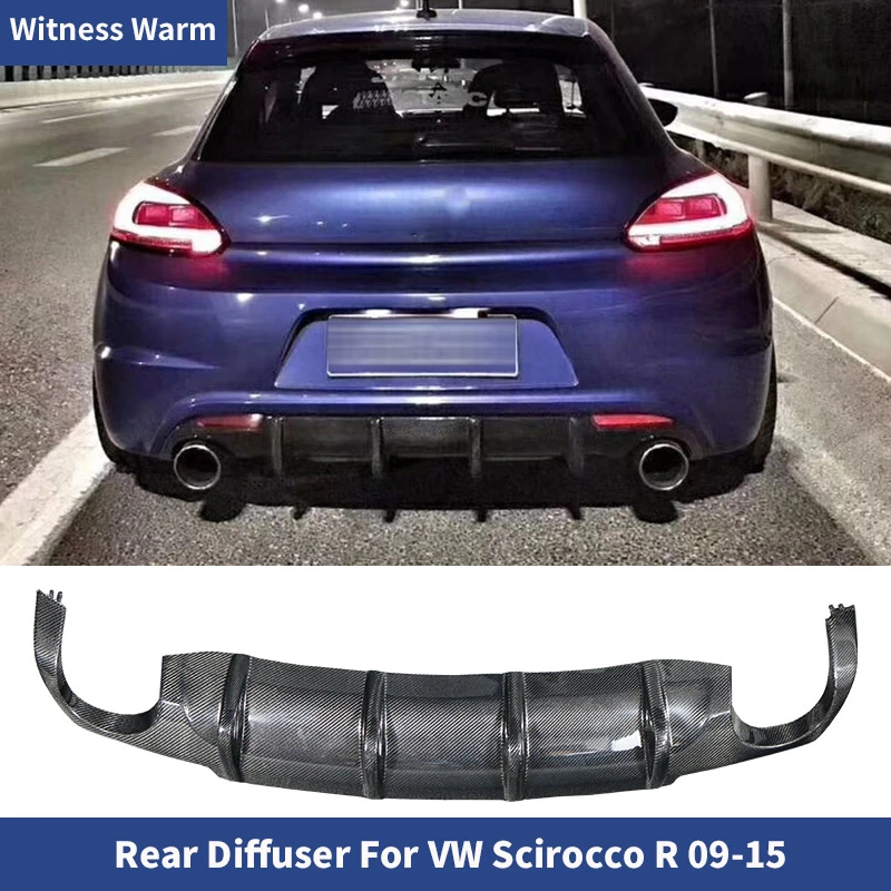 Carbon-Fiber-Car-Rear-Lip-Diffuser-Splitter-for-Volkswagen-Scirocco-r ...