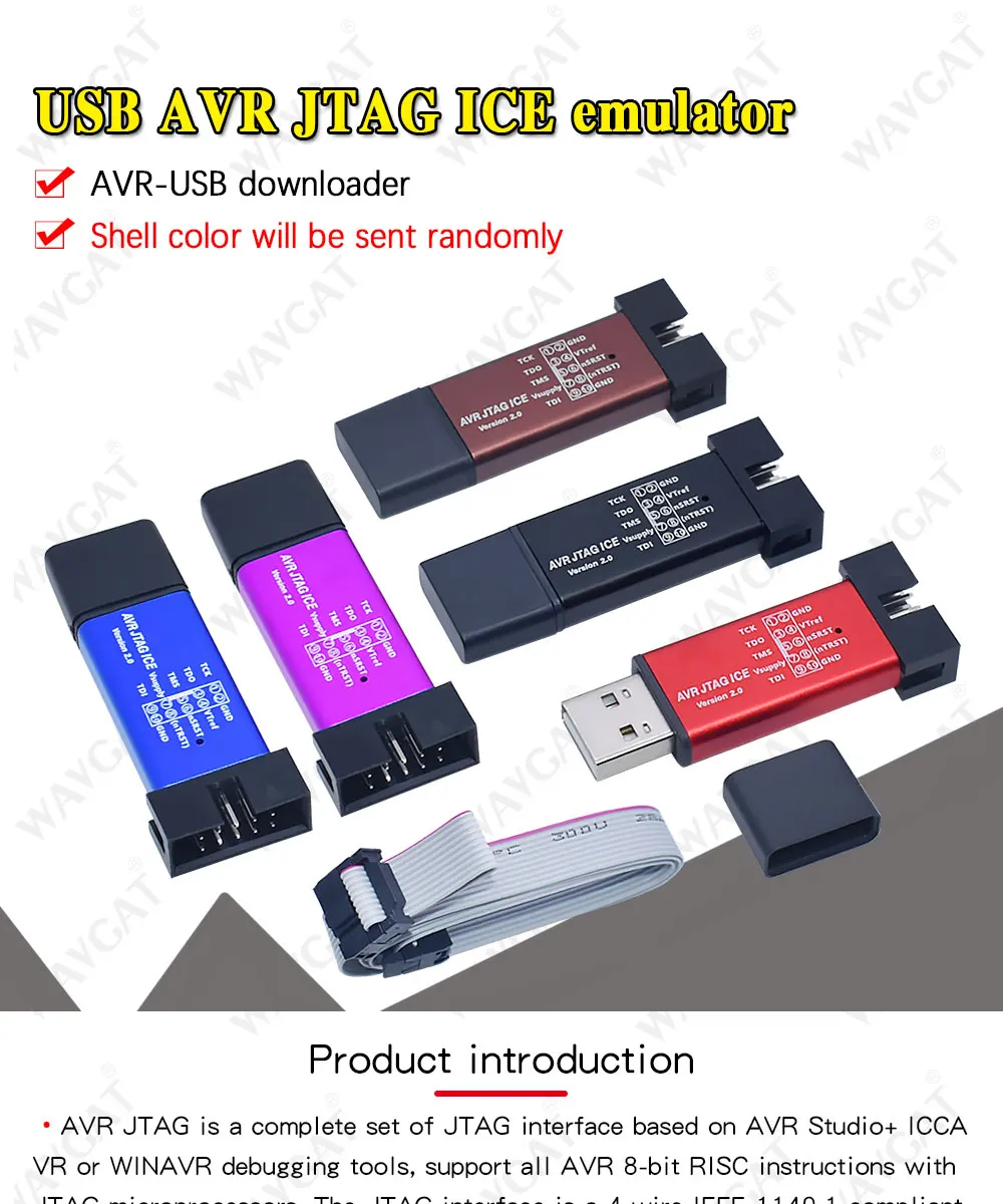 Wavgat Usb Avr Jtag Emulador De Gelo Avr-usb Downloader Download Linha Concha De Metal