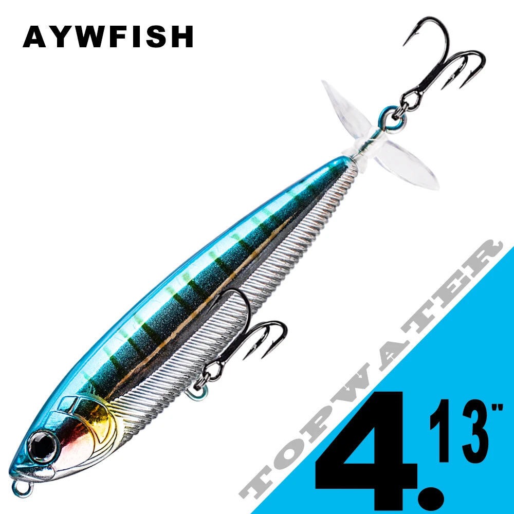 Aywfish hélice girada de água salgada artificial isca dura wobbler ...