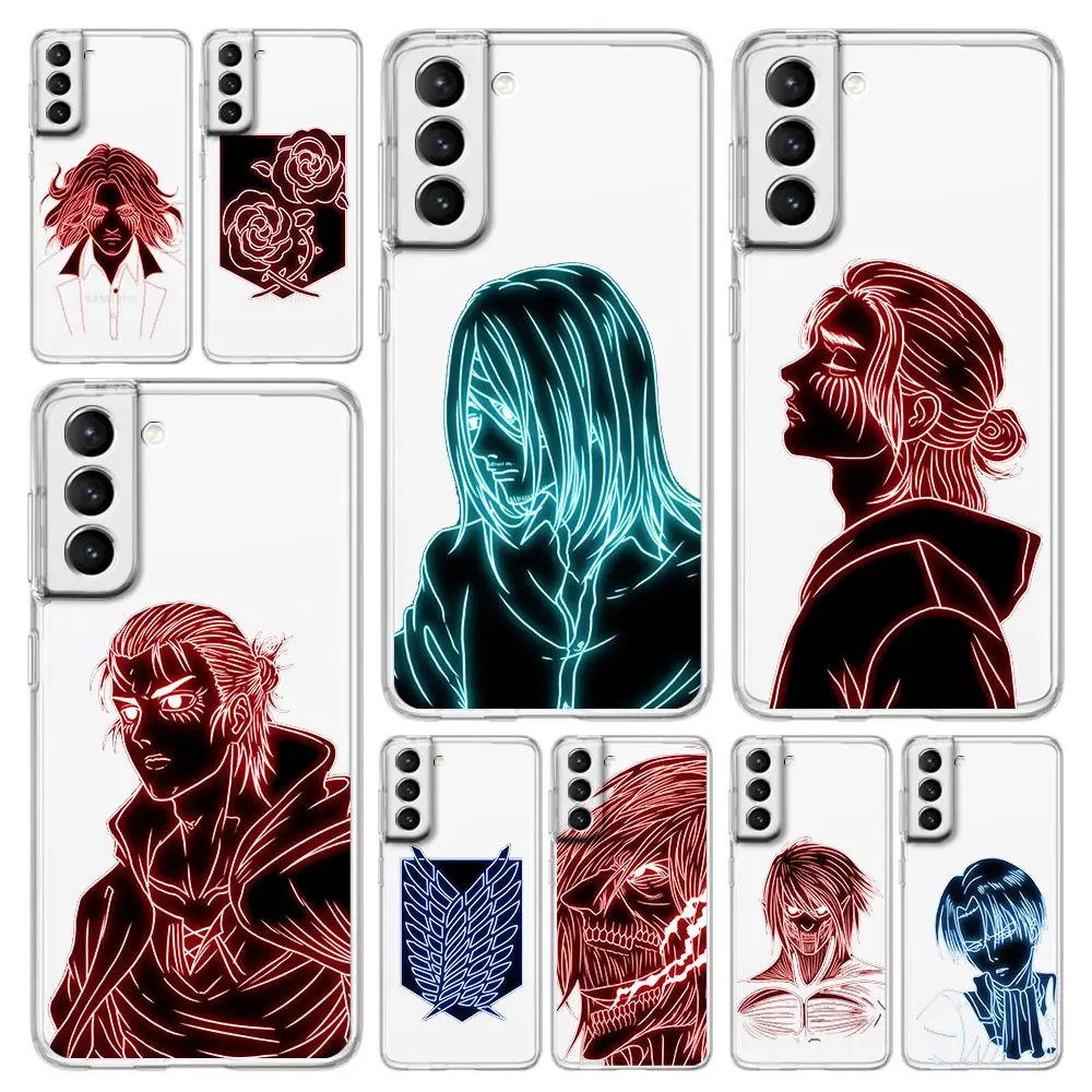 Attack On Titan Eren neon Phone Case For Samsung Galaxy S23 S22 Ultra ...