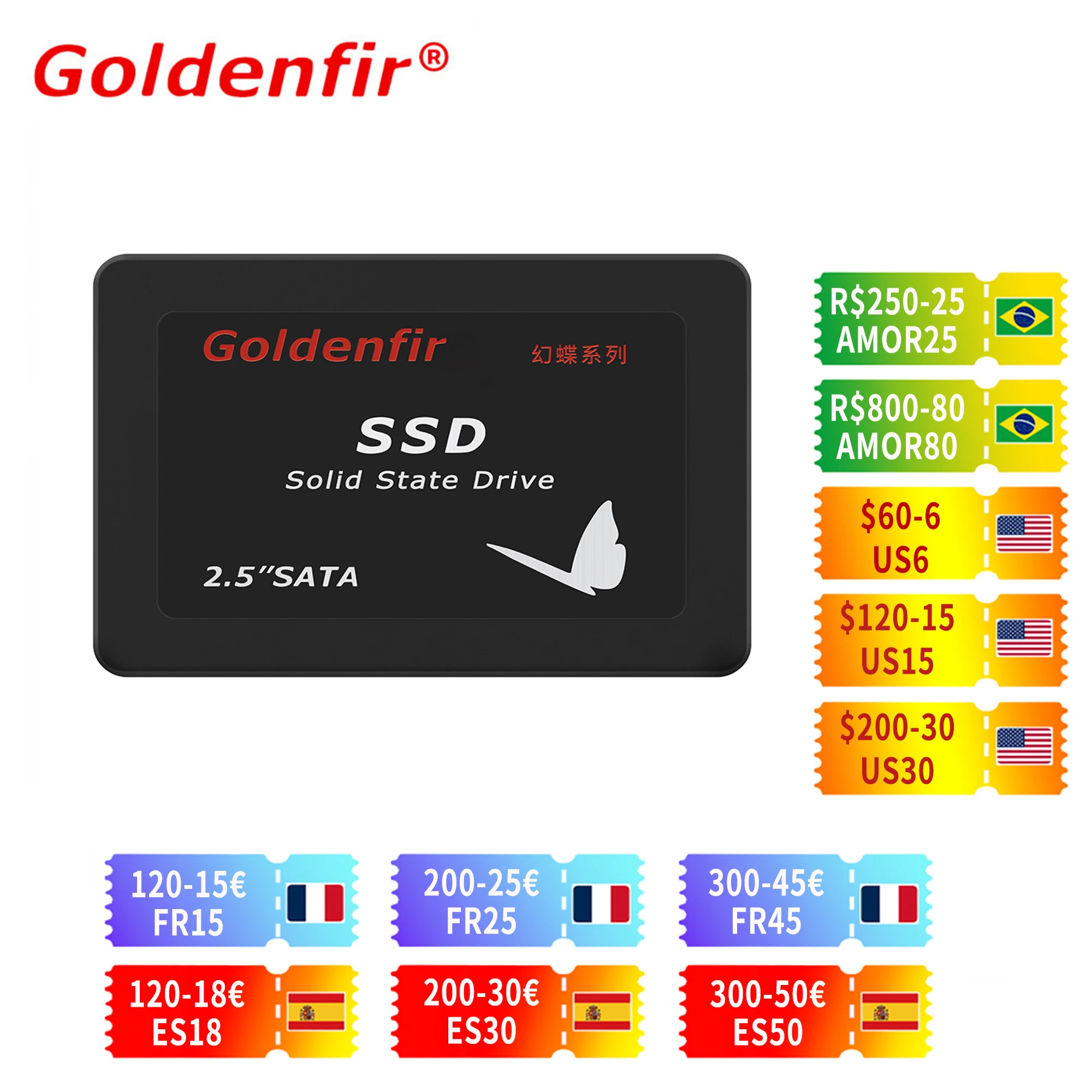 Goldenfir 2.5 Ssd Hdd 64gb 120gb 240gb 128gb 256gb Hard Drive 360g 480g 960g Solid State Drive ...
