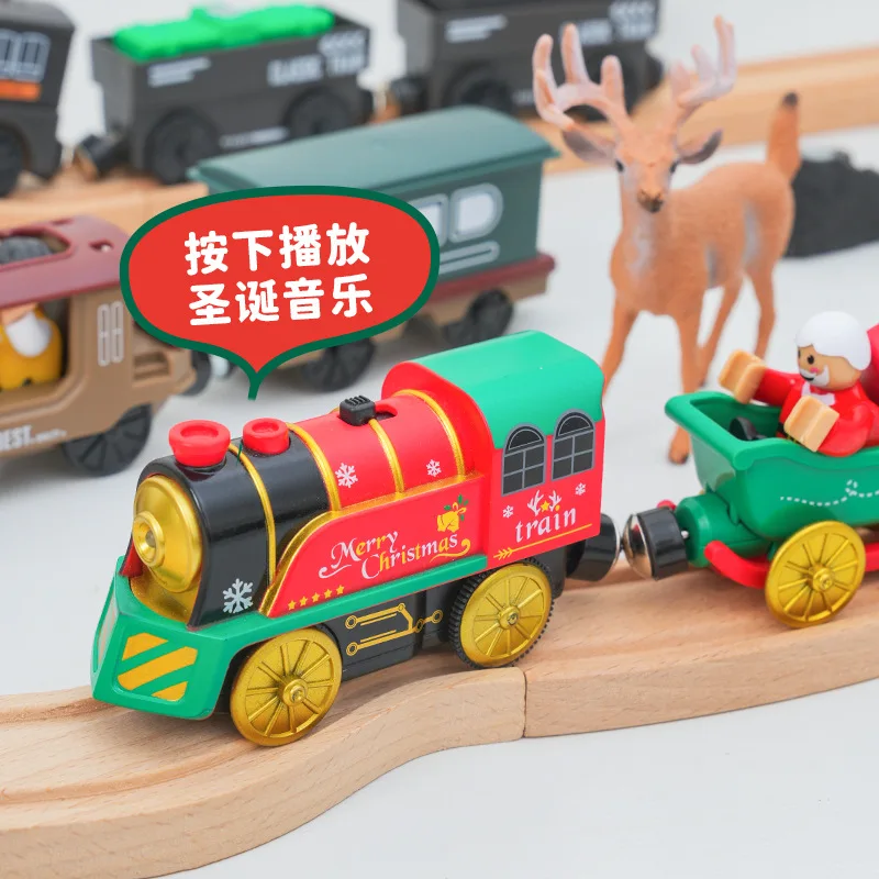 Children Electric Magnetic Small Train Track Locomotive Animal ...