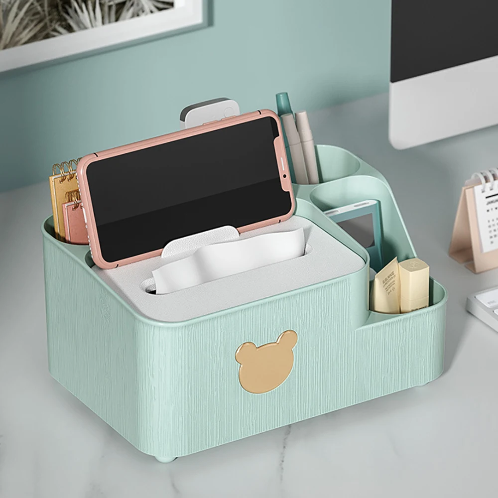 Multi-function-Storage-Box-Desktop-Tissue-Box-Partition-Storage-Mobile ...