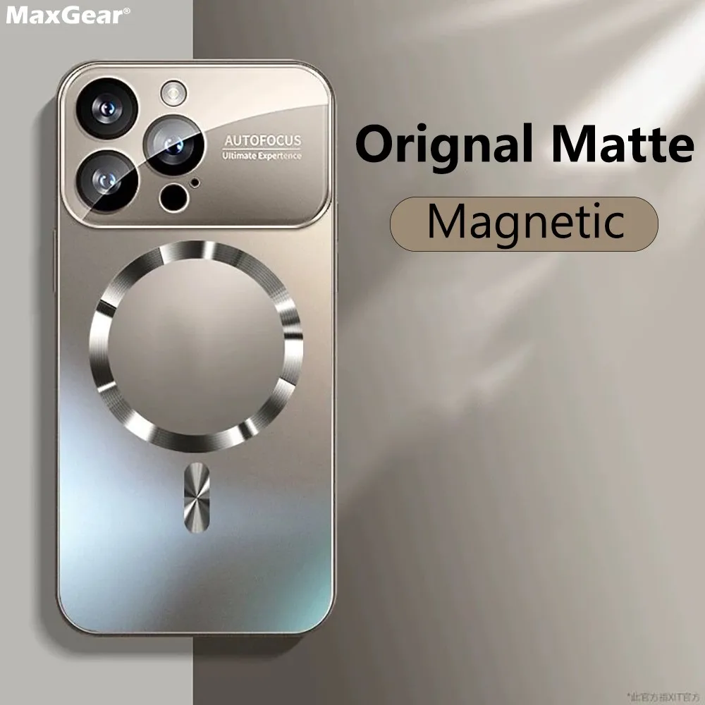 Original-Matte-Plating-Magnetic-For-Magsafe-Case-For-iPhone-15-14-13 ...