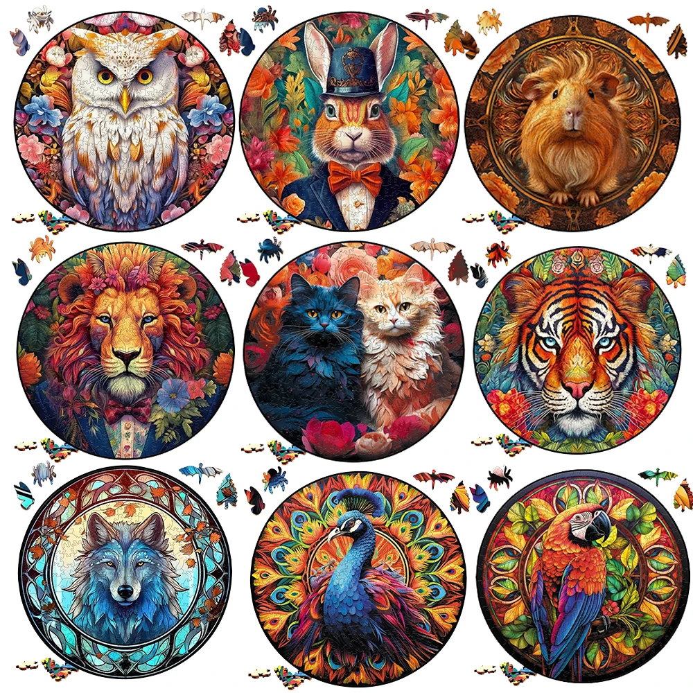 Jigsaw-Animals-Wooden-Puzzle-for-Kids-and-Adults-Wooden-Crafts-Colorful ...