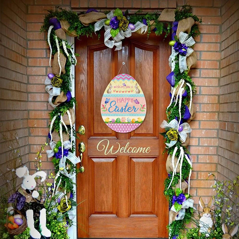 Happy-Easter-Theme-Cute-Cartoon-Door-Hanging-Decoration-For-Home-Door ...