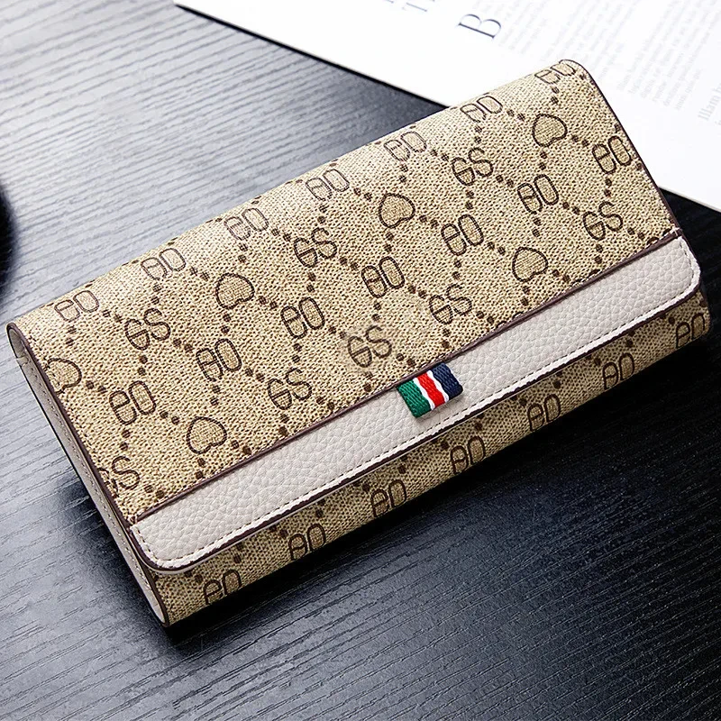 Tarjetero-largo-con-estampado-para-mujer-Cartera-de-gran-capacidad ...