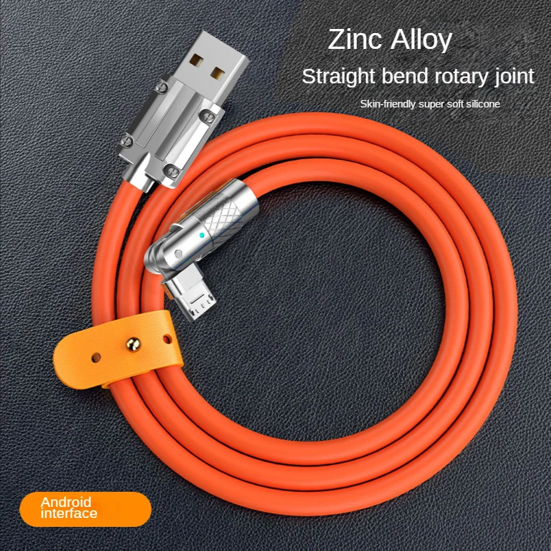 Type C Data Line 120w Fast Charging 6A 180 Rotating Ultra Fast Charging ...