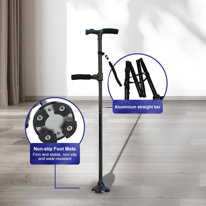 AiQUE-Collapsible-Crutches-Portable-Walking-Stick-Led-Metal-Telescopic ...