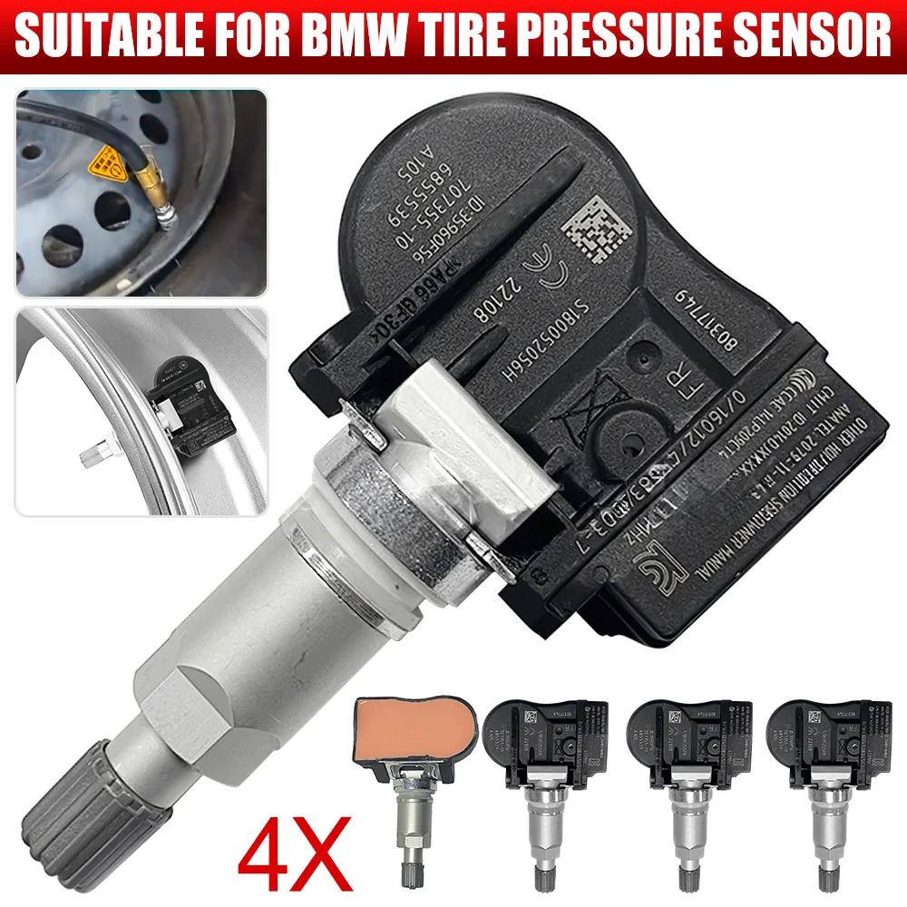 4X 타이어 압력 센서 TPMS BMW F20 F22 F30 F32 X1 F48 X2 F49 X5 F15 F16 OE ...