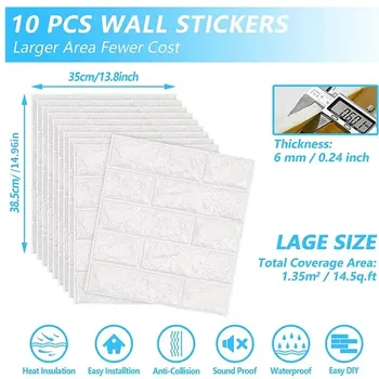 3D Three-dimensional Wall Stickers Self-adhesive Wallpaper Anti ...