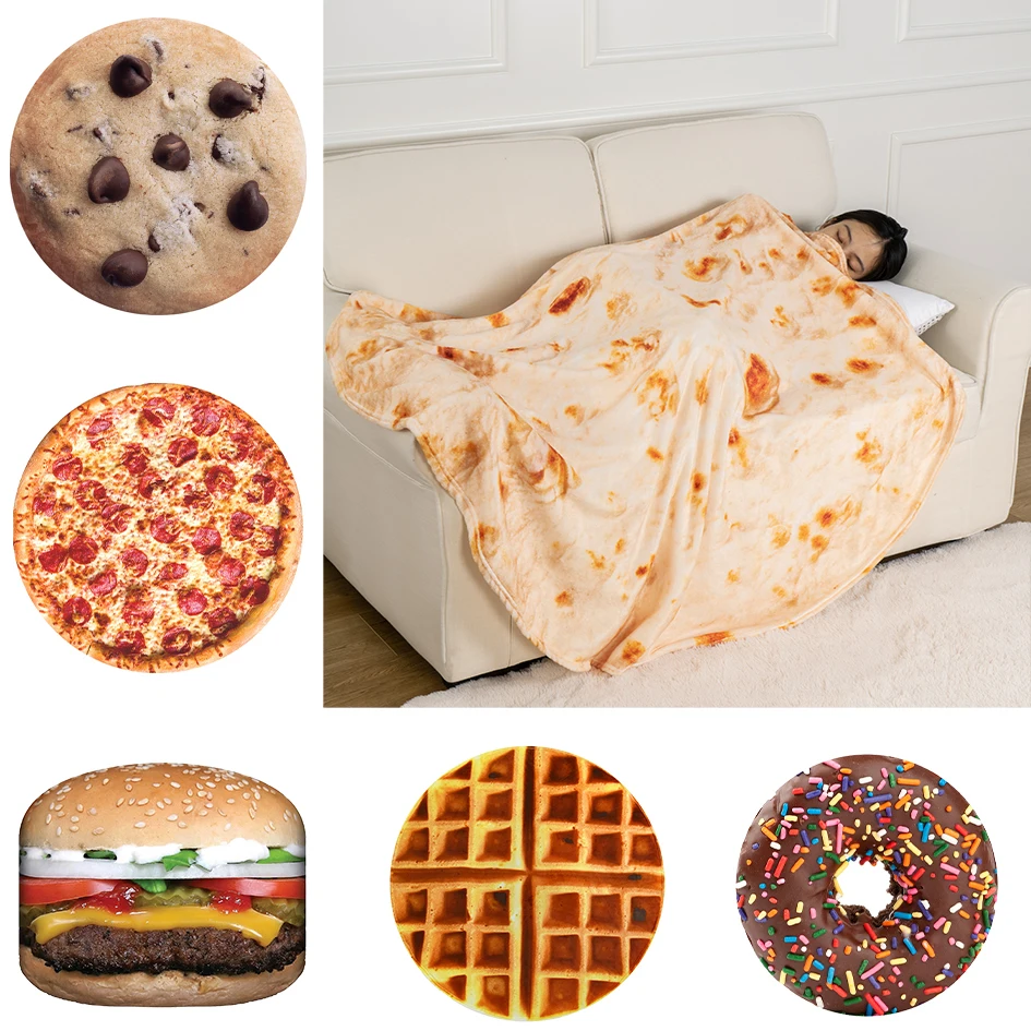 Battilo Plaid Throw Blanket Burrito Blanket Fun Food Blanket Waffle ...