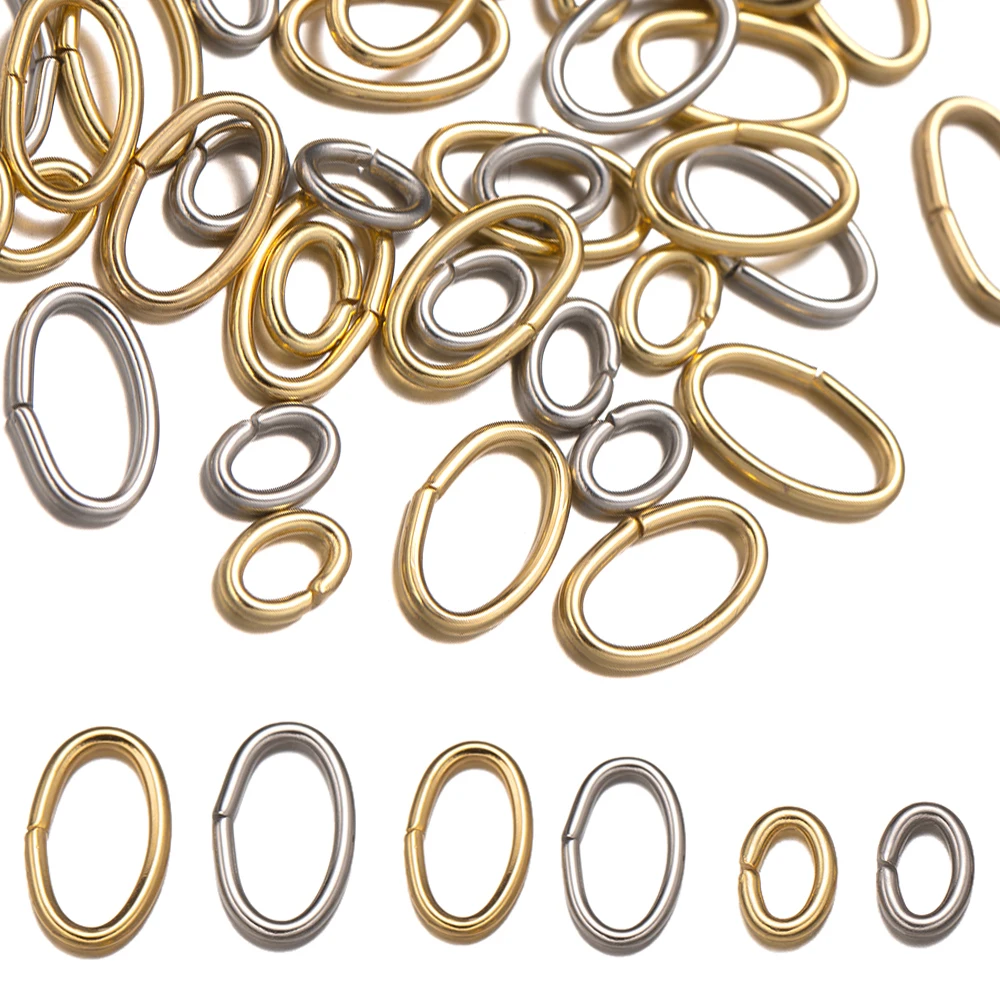 50Pcs-5-6-8-10mm-Stainless-Steel-Oval-Open-Jump-Ring-Loops-Connectors ...
