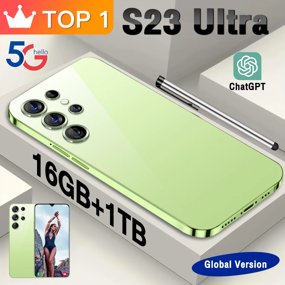 Novo S23 Ultra Smartphone 7.3 HD Tela Cheia Telefone Inteligente ...