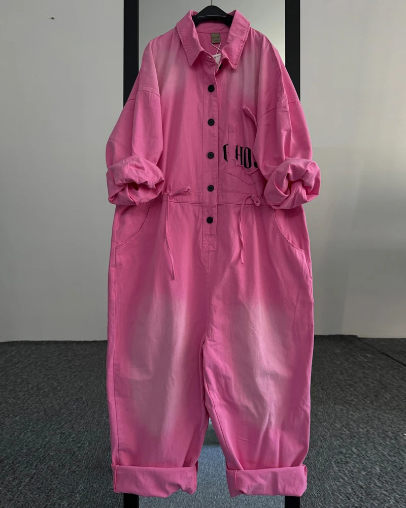 European-Overalls-Streetwear-Baggy-Wide-Leg-Jean-Overall-Women-Spring ...