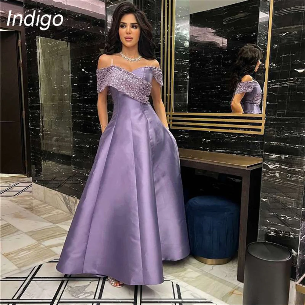 Indigo-Prom-Dresses-2024-A-Line-Off-The-Shoulder-Sequin-Open-Back-Ankle ...