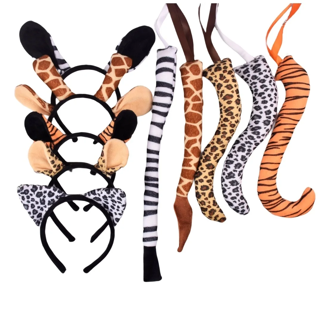1Set-Jungle-Animals-Baby-Tiger-Headband-Leopard-Tail-Giraffe-Ear-Hair ...