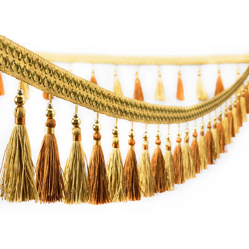 1M Tassel Beaded Fringe Trim Sewing Lace Crafts Trimmings Edging ...