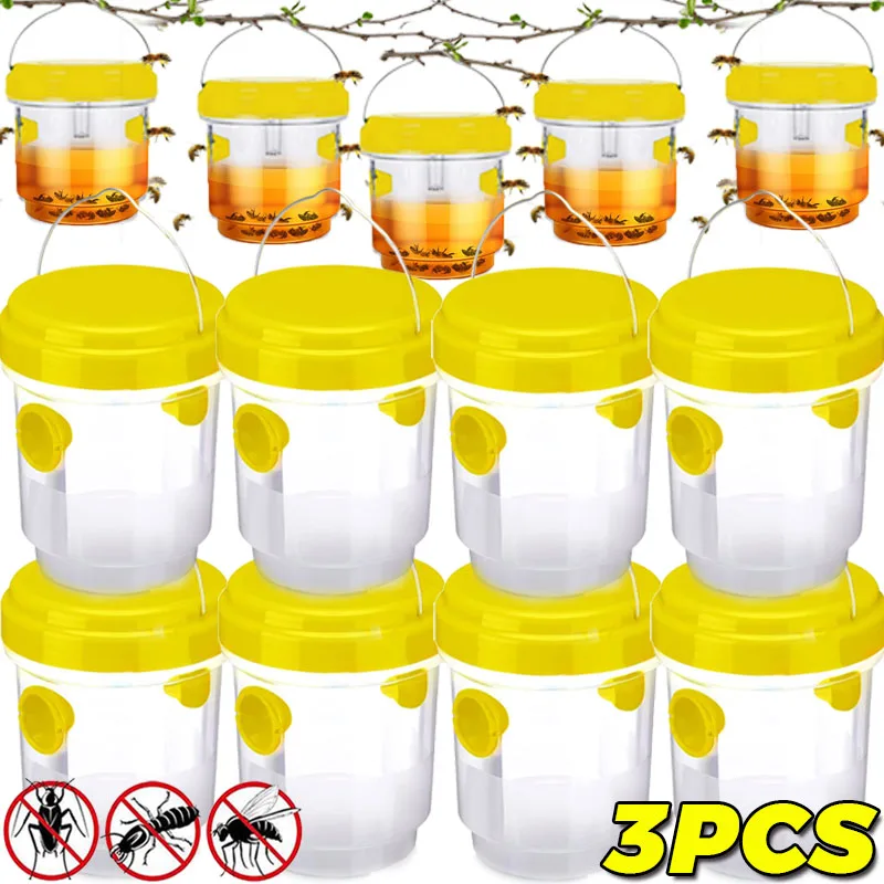 1/3PCS Large Wasp Traps Waterproof Hanging Hornets Trap for Indoor ...