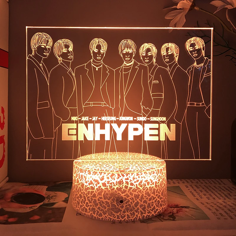 Kpop Star Team Enhypen Figure Night Light Custom Member Statues Acrylic ...