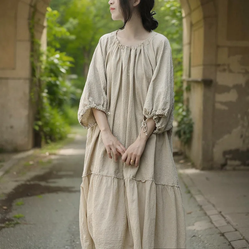 Women-s-Solid-String-Cotton-Linen-Dress-Summer-Quality-Elegant-Short ...