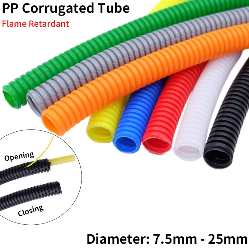1-3M-PP-Insulated-Corrugated-Tube-Auto-Line-Pipe-Harness-Wire-Wrap ...