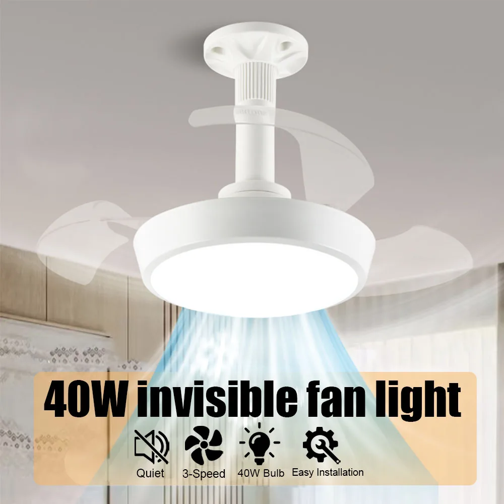 E27 LED Ceiling Fan Light with Remote Control Dimming 3-speed ...