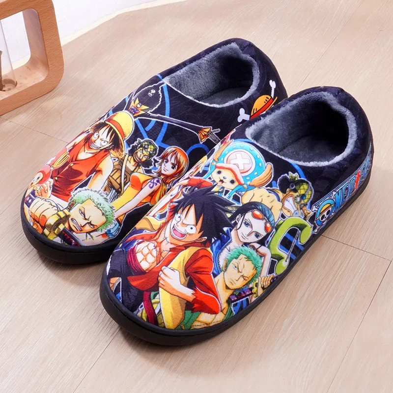 One Piece Logo Chooper Luffy Indoor Slippers Flat Home Cute Cartoon ...