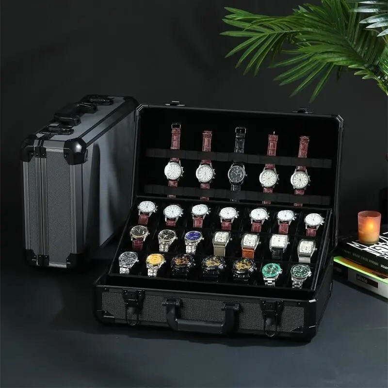 Portable Storage Box Travel Case with Lock Luxury Watch Box Storage ...