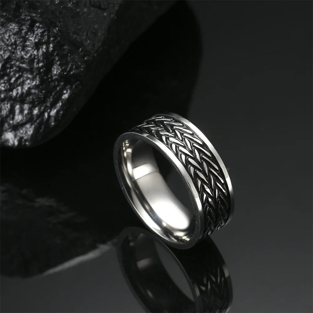 My-Shape-Vintage-Geometric-Pattern-Rings-for-Men-Stainless-Steel-Black ...