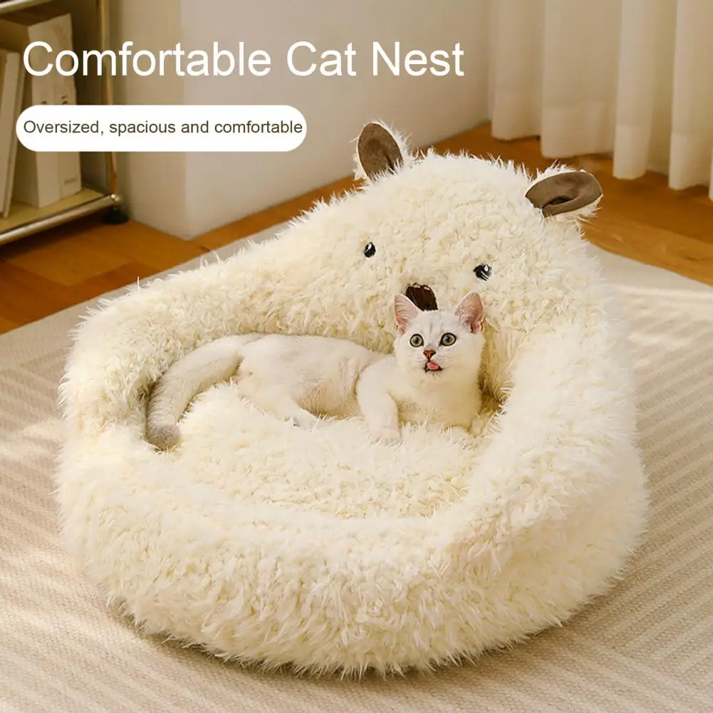 Cat-Bed-with-Plush-Pads-Pp-Cotton-Filling-Cat-Bed-Cozy-Alpaca-Cat-Bed ...