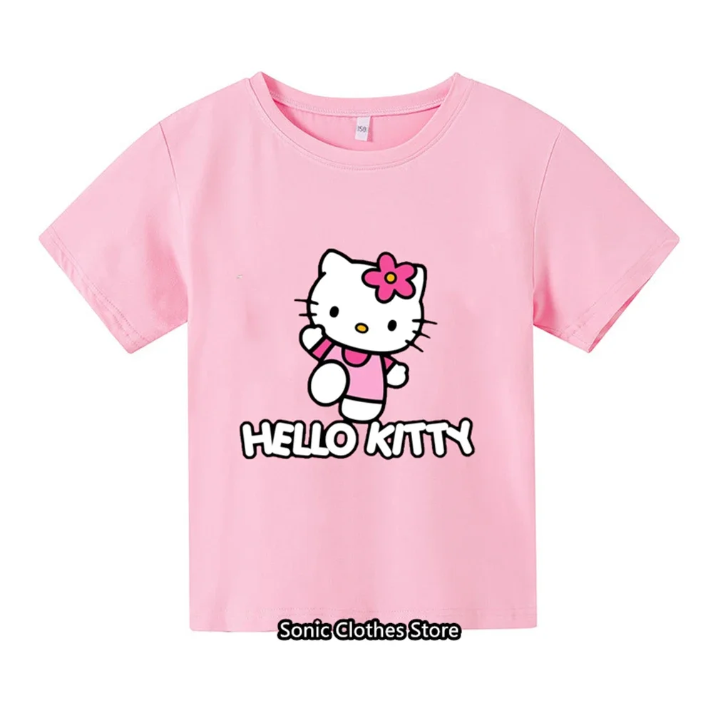 Camiseta Kawaii de Hello kitty para niñas, ropa, sudadera, Jersey, moda ...