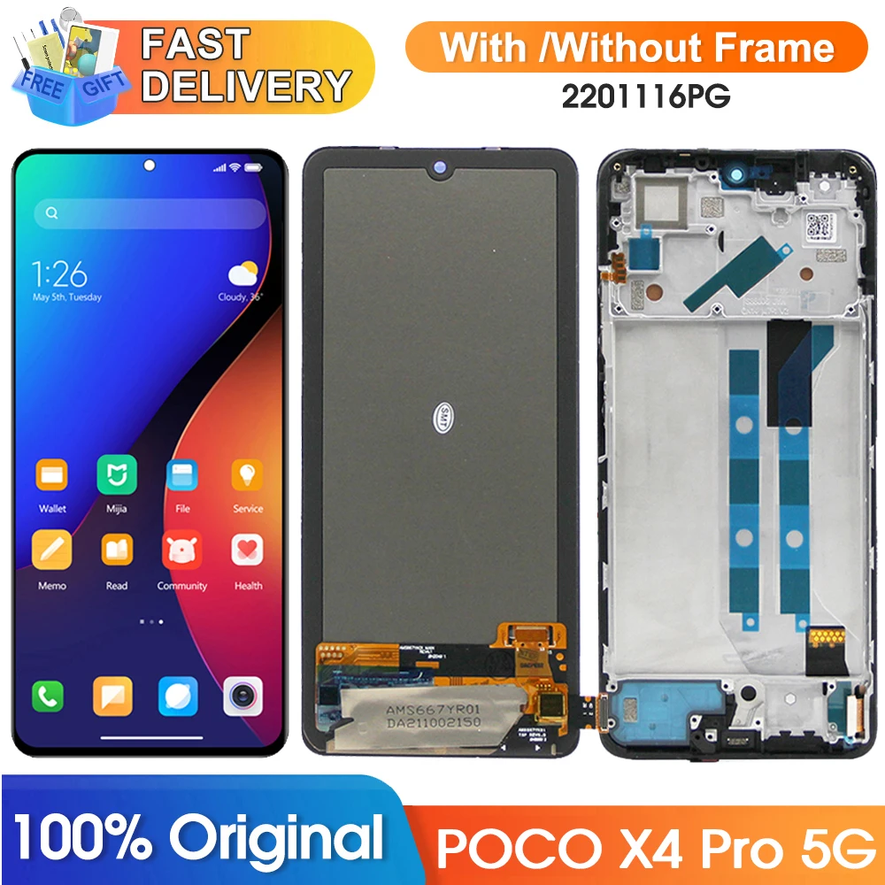 6.67" Poco X4 Pro 5G Screen Replacement for Xiaomi Poco X4 Pro 5G 2201116PG Lcd Display Digital ...