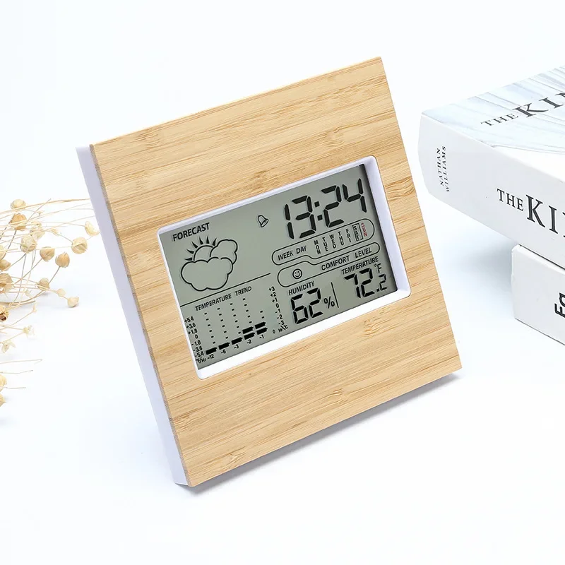 LCD Digital Clock Hygrothermograph Indoor Thermometer Hygrometer Home ...