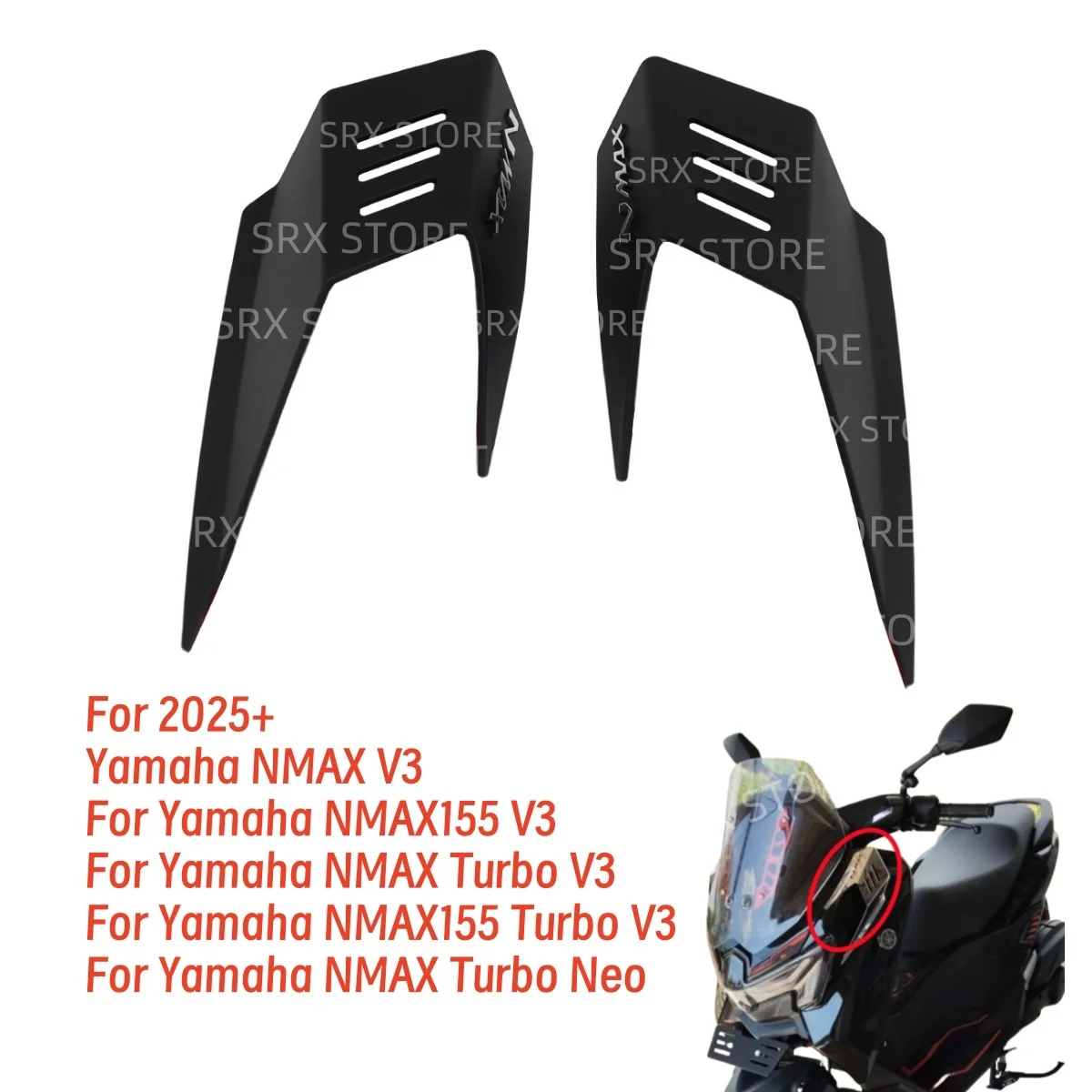 New Fixed Wind Wing Spoiler Side Wind Deflector For Yamaha Nmax155 NMAX ...